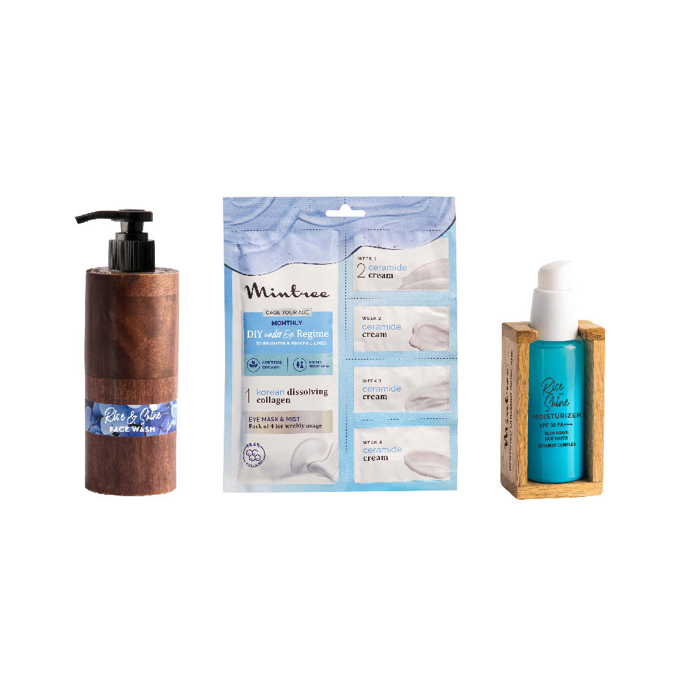 Brightening Face Wash, Collagen Mask and Rise n Shine Moisturizer – Mintree